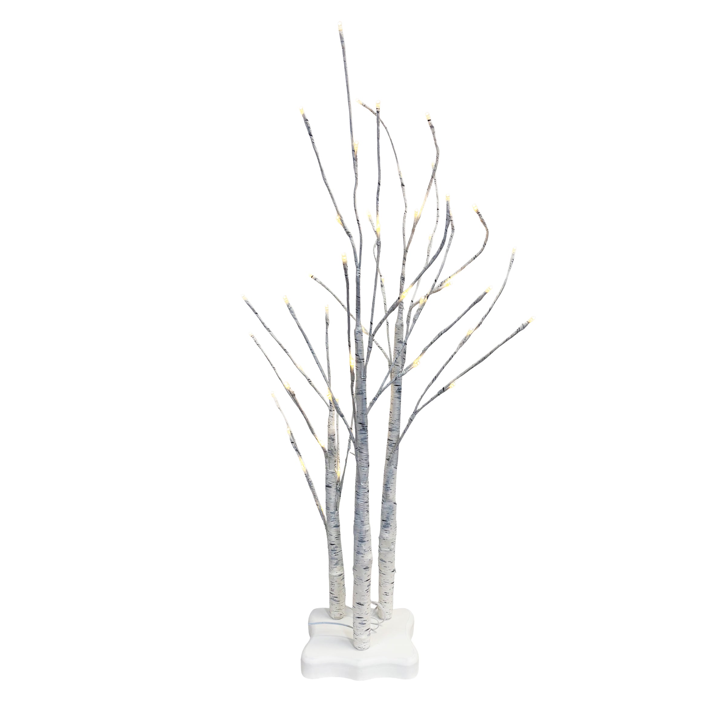 Lit Birch Trees on Base – Gasper Home & Garden